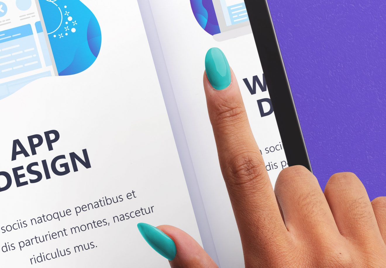 Hands Using iPad Pro 12.9” Vertical Mockup | Custom Scene