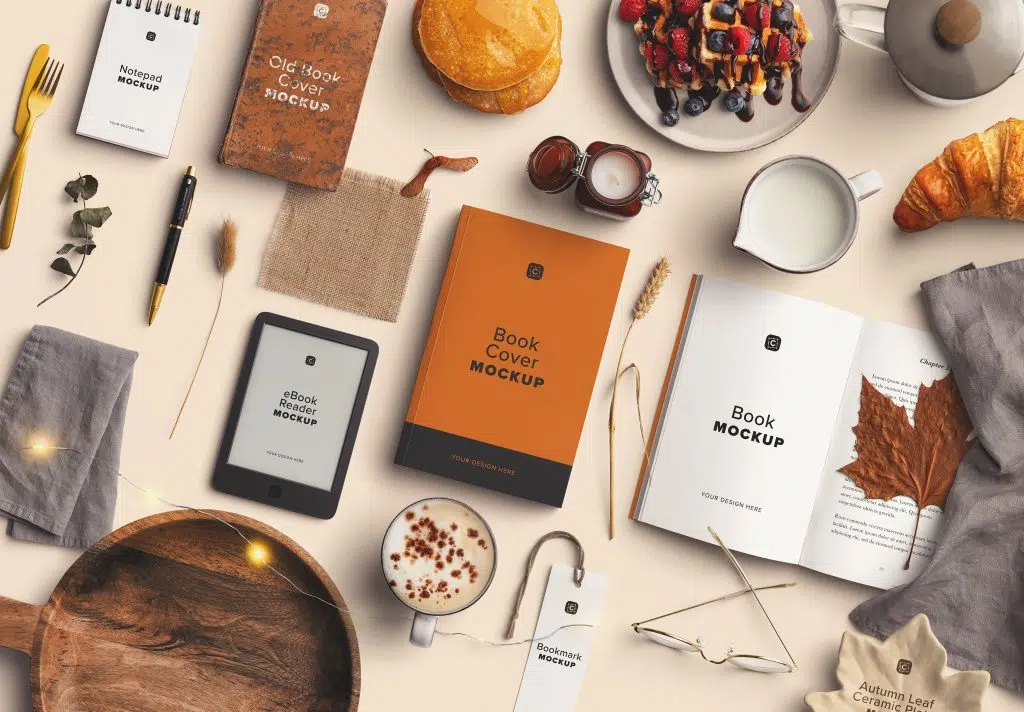 Book Publishing Design Assets | Mockups, Scenes & Bundles | Custom Scene