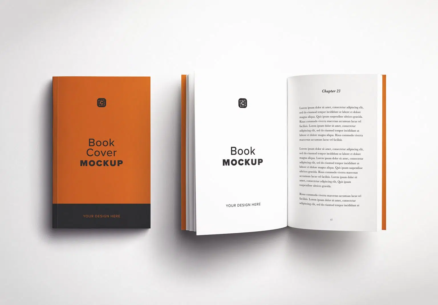 Books Mockup Cover and Open - Custom Scene