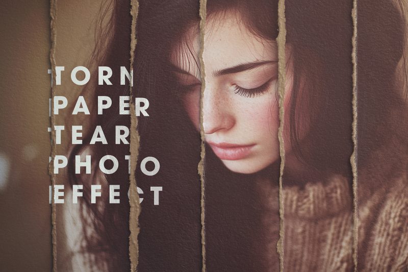 Torn Paper Tear Photo Effect Layout - Custom Scene