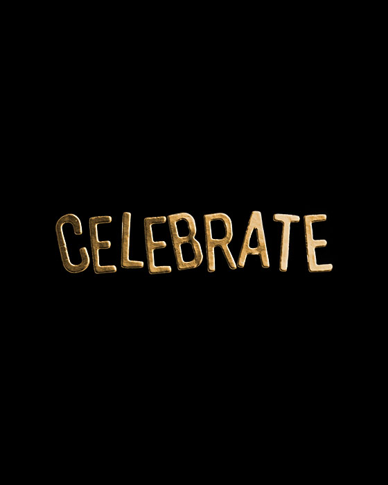 Celebrate - Gold Metallic Word - Custom Scene