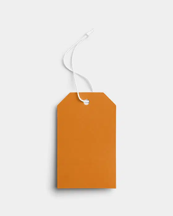 Orange Label with Hanging String - Custom Scene