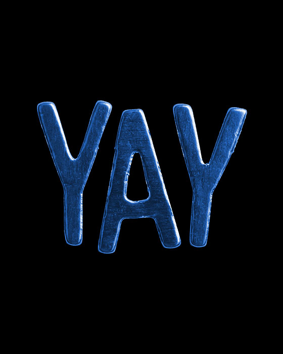 Yay - Blue Metallic Word - Custom Scene