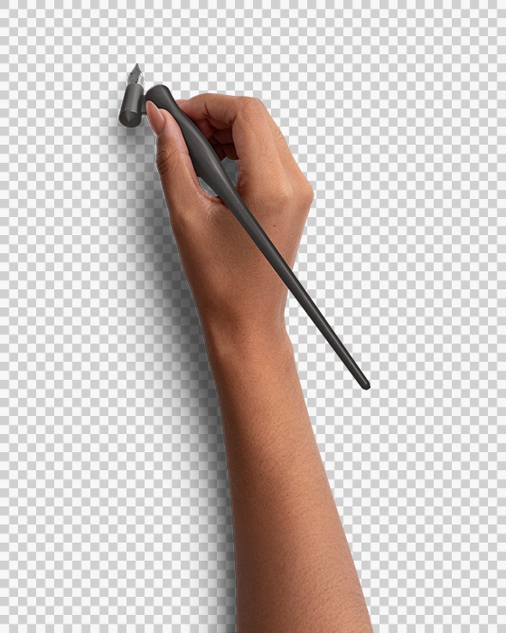 Brown Hand Holding Oblique Calligraphy Pen PNG Image Artisan Neutrals ...