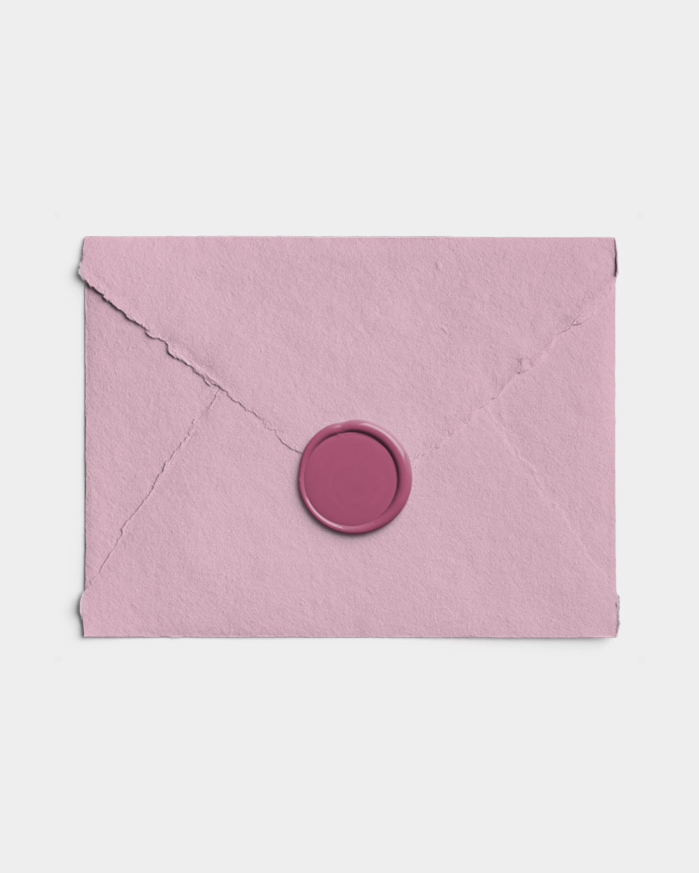 Rosewood Handmade Paper Envelope with Wax Seal - Custom Scene